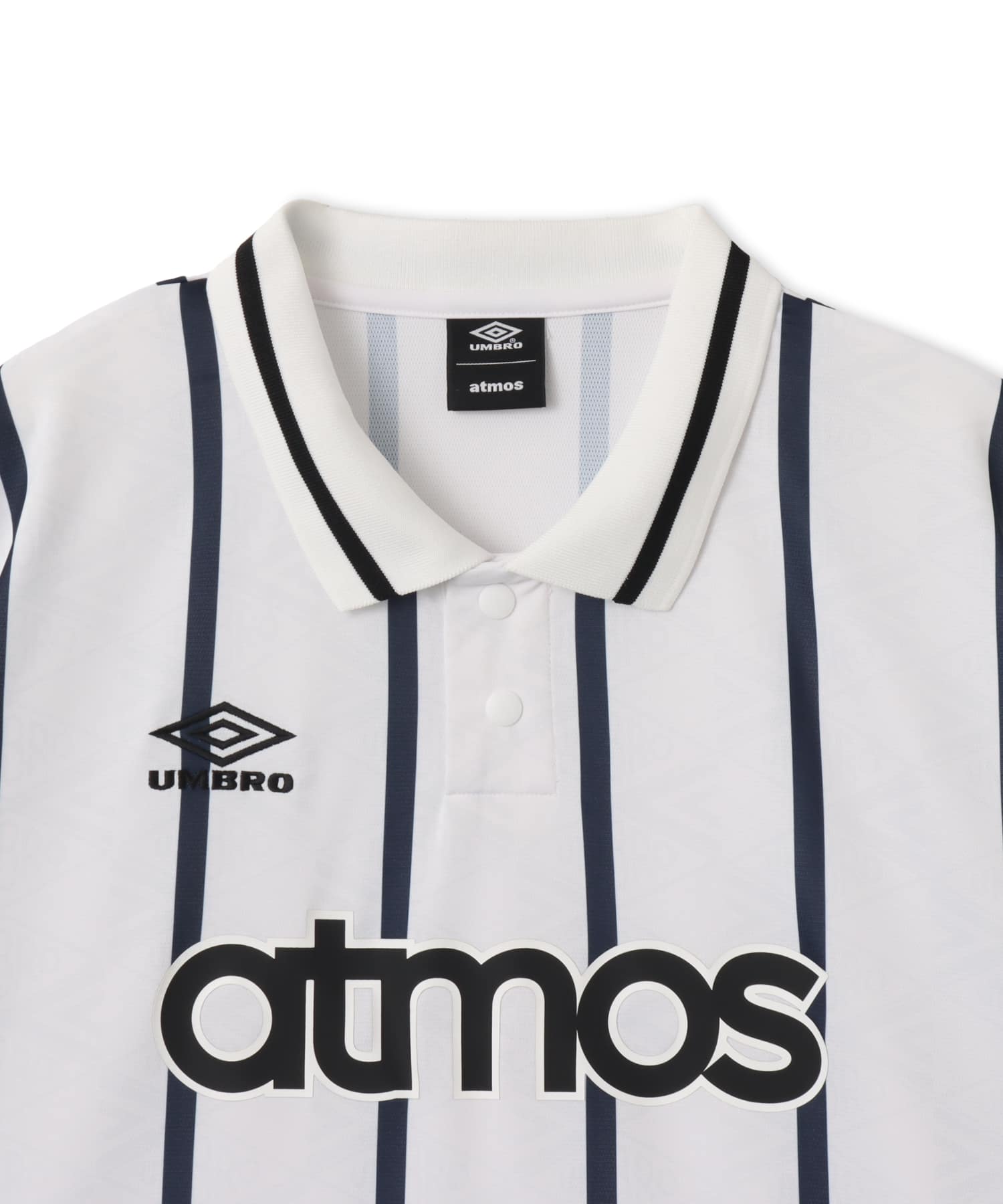 UMBRO x atmos Game Shirt Stripe STRIPE（アンブロ アトモス ゲーム シャツ ストライプ-ストライプ ...