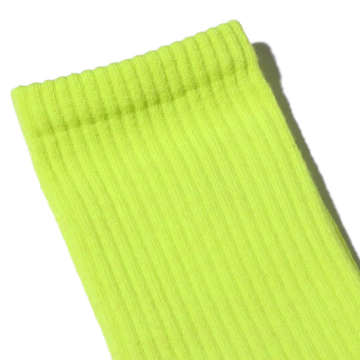 atmos RIBBED SOCKS FLUORESCENT YELLOW